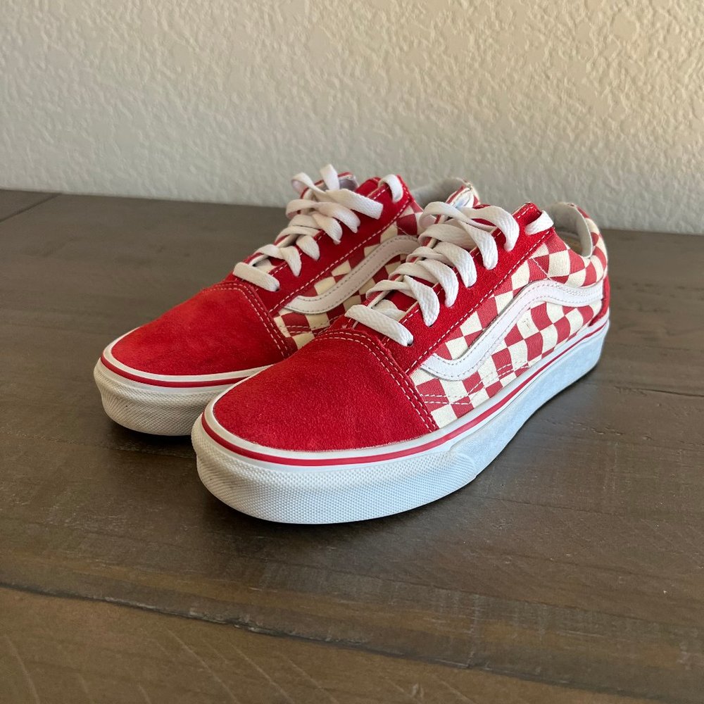 Vans Red Checkered Primary Old Skool Shoe - Gem